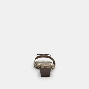 COACH OUTLET Coach Signature Jacquard Bow Kitten Heel Sandal