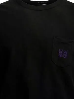 Needles Papillon-embroidered Pocket T-shirt - Black