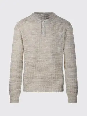 ROBERTO COLLINA Crewneck Cotton And Linen Blend Jumper With Three Buttons