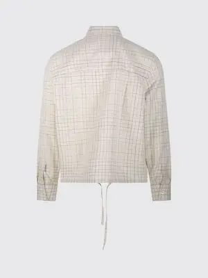 LARDINI Check Linen And Cotton Blend Shirt With Drawstring Hem