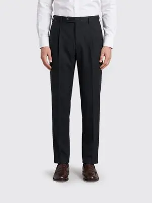 PT TORINO Slim Fit Tailored Trousers In Pure Virgin Wool - Black
