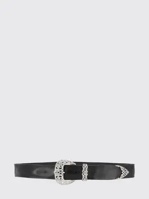 Orciani Leather Belt With Jewel Buckle - Black