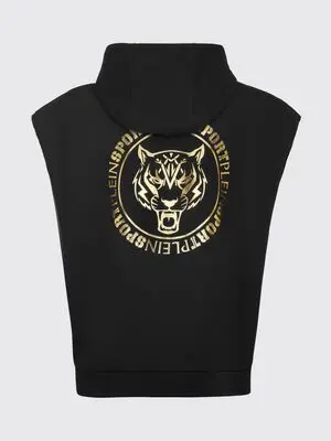 PLEIN SPORT Sleeveless Hooded Sweatshirt - Black