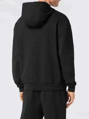 PLEIN SPORT Cotton Hooded Sweatshirt With Logo - Black