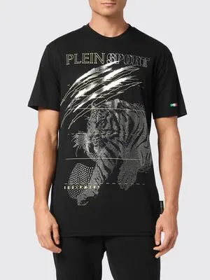 PLEIN SPORT Cotton T-shirt With Rhinestones - Black