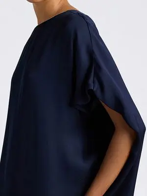 Momoni Satin Long Dress - Blue