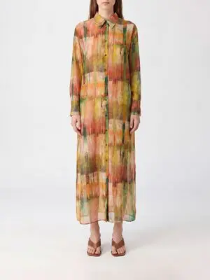 Momoni Momonì Printed Maxi Shirt Dress Multicolor
