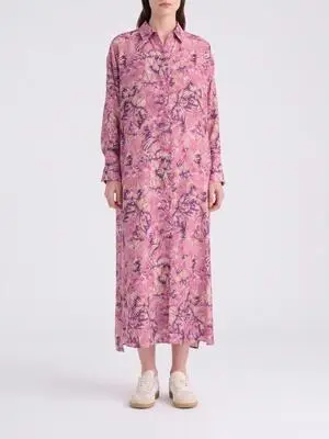 Momoni Printed Silk Midi Dress - Violet