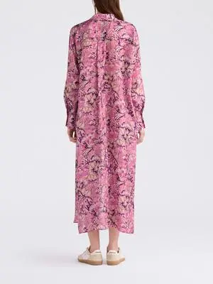 Momoni Printed Silk Midi Dress - Violet