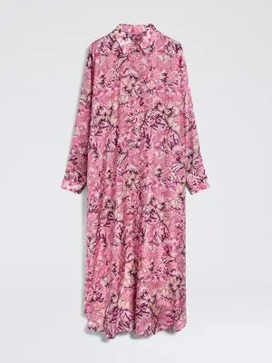 Momoni Printed Silk Midi Dress - Violet