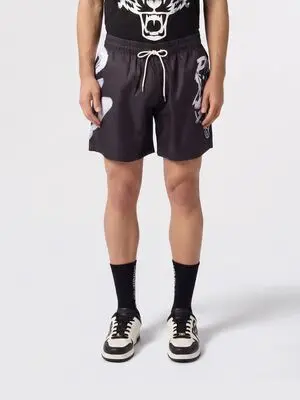 PLEIN SPORT Graphic Print Drawstring Shorts