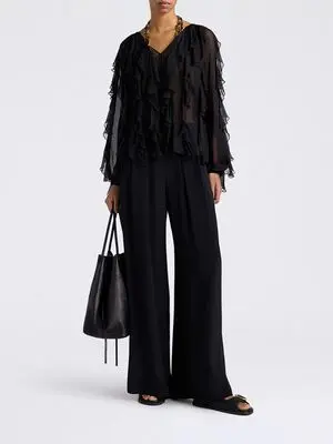 Momoni Silk Blend Blouse With Ruffles