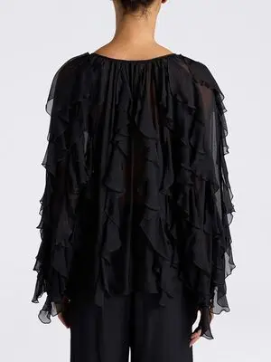 Momoni Silk Blend Blouse With Ruffles