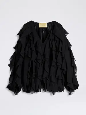 Momoni Silk Blend Blouse With Ruffles