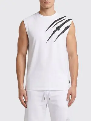 PLEIN SPORT Sleeveless Graphic Tank Top - White