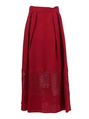 CLIPS Lace Trimmed Midi Skirt