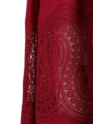 CLIPS Lace Trimmed Midi Skirt
