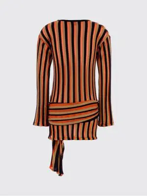 Blumarine Striped Knit Dress With Knot Detail