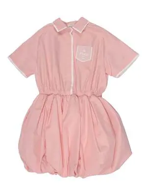 FENDI JR Popeline Dress With Collared Neckline