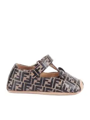 FENDI JR Nappa St.ff + Camoscio Sandals - Red