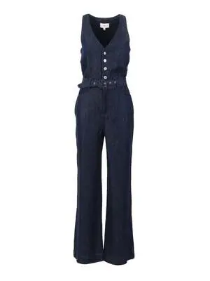 7 For All Mankind Tailored Wide Leg Jumpsuit - Blu
