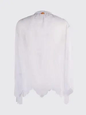 FORTE_FORTE Embroidered Scalloped Hem Shirt