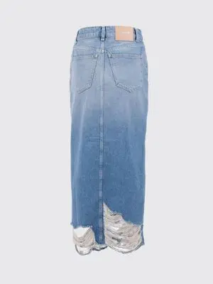 DONDUP Distressed Denim Long Skirt