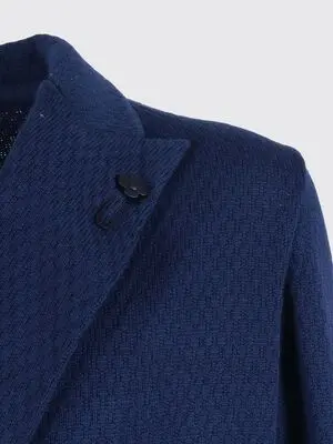 LARDINI Cotton Double-breasted Blazer - Blue