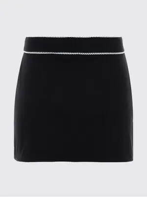 MARINE SERRE Ribbed Mini Skirt With Drawstring Waist