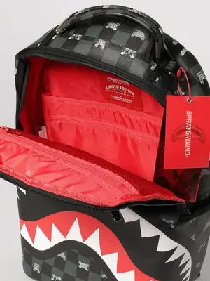 SPRAYGROUND Saffiano Coated Cotton Checkered Shark Mouth Backpack - Multicolor