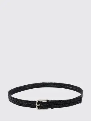 ORTIGNI Woven Leather Belt - Black
