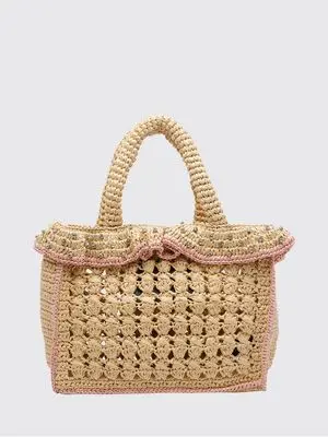 Kurt Geiger Straw Top Handle Bag With Embellishments