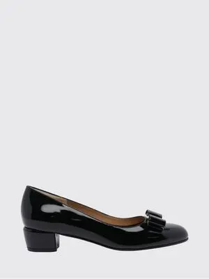 FERRAGAMO Vara Patent Leather Pumps With Bow Detailing - Black