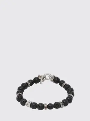FERRAGAMO Lava Stone And Brass Bracelet - Black