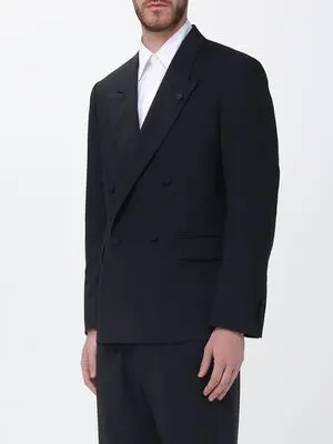 LARDINI Double Breasted Jacket - Black