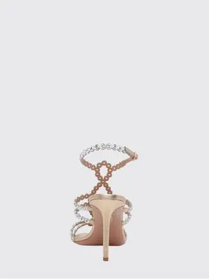 AQUAZZURA Laminated Leather Sandals With Appliqués