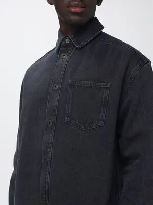 Loewe Cotton Denim Shirt Jacket With A Classic Collar And Patch Pockets - Black