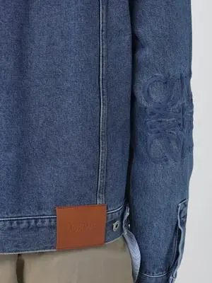 Loewe Embroidered Logo Denim Jacket - Gnawed Blue