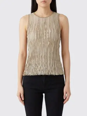 Giorgio Armani Pleated Silk Top - Sand