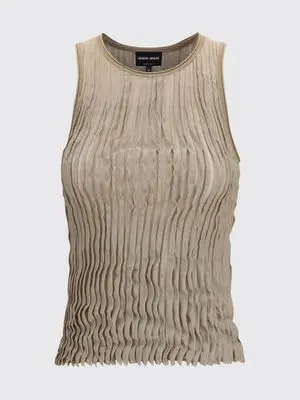 Giorgio Armani Pleated Silk Top - Sand