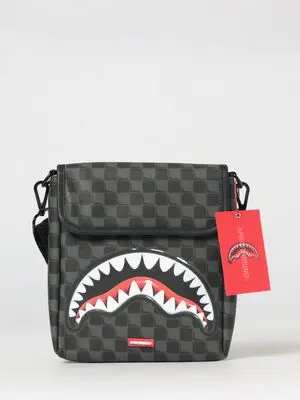 SPRAYGROUND Shark Mouth Checkered Shoulder Bag - Black
