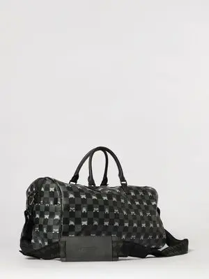 SPRAYGROUND Checkered Saffiano Coated Cotton Duffle Bag With Shark Graphic
