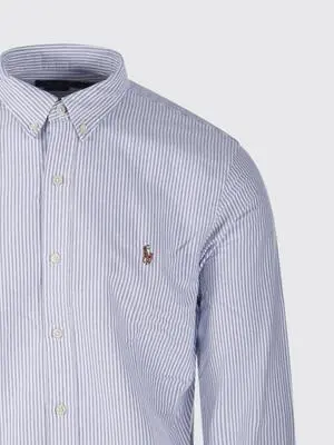 Polo Ralph Lauren Striped Cotton Poplin Shirt - Blue