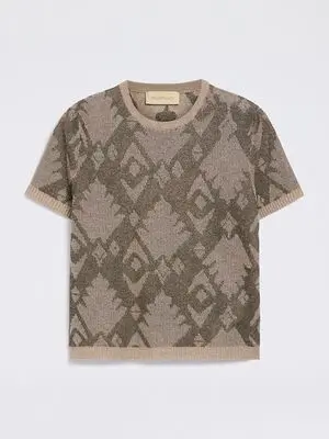 Momoni Jacquard Knit Crewneck Sweater With Abstract Pattern