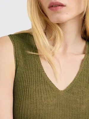 Momoni Linen Knit Top - Sage