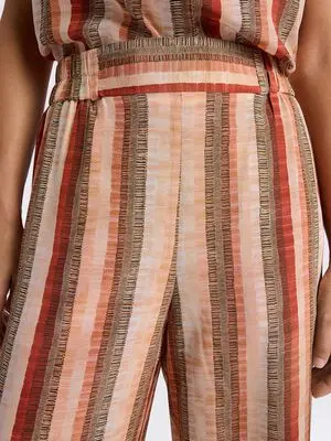 Momoni Striped Silk Palazzo Trousers