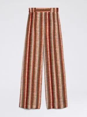 Momoni Striped Silk Palazzo Trousers