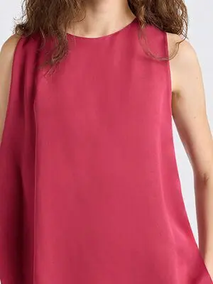 Momoni Sleeveless Viscose Blouse - Raspberry