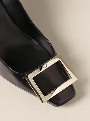 ROGER VIVIER Trompette Pumps In Leather With Buckle Detail - Black