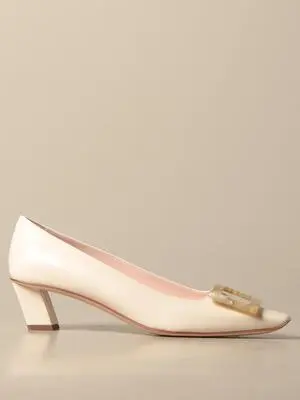 ROGER VIVIER Belle Vivier Leather Pumps - White